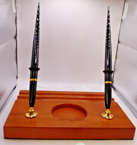 Sheaffer Vintage Wooden Double Fountain Pen Desk Set--new old stock ...