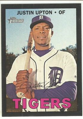 2016 TOPPS HERITAGE JUSTIN UPTON BLACK BORDER BASEBALL CARD THC-532 | eBay