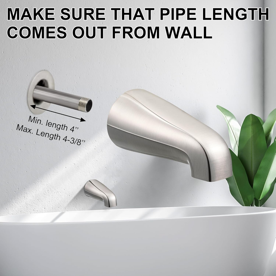 Universal Bath Tub Spout with Adapter, 5" Bathroom Bathtub Faucet Spout ...