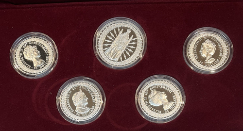1992 MASTERPIECES IN SILVER "THE ROYAL LADIES" 5 PROOF SILVER COIN SET ...