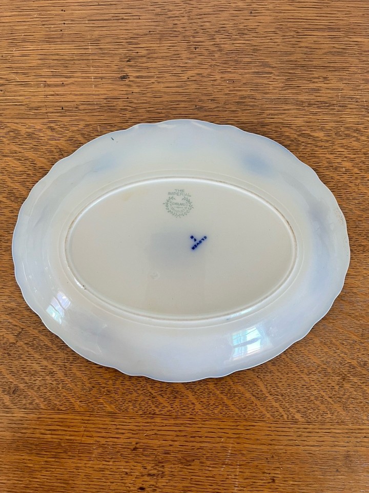 Antique Flow Blue Clover Pattern English Platter 10” | eBay