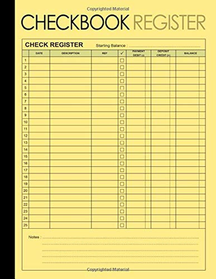 Checkbook Register: 8.5 X 11 Inches Large Size , 125 Pages , Cream ...