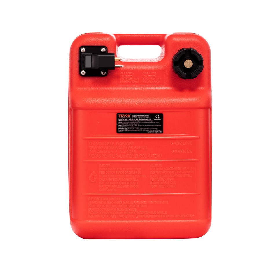VEVOR Boat Fuel Tank Portable Marine Outboard Gas Tank 6.34 Gallon/24L ...