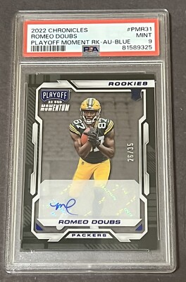 2022 Clearly Donruss Romeo Doubs Rated Rookie Blue Auto 26/35 - PSA 9 ...