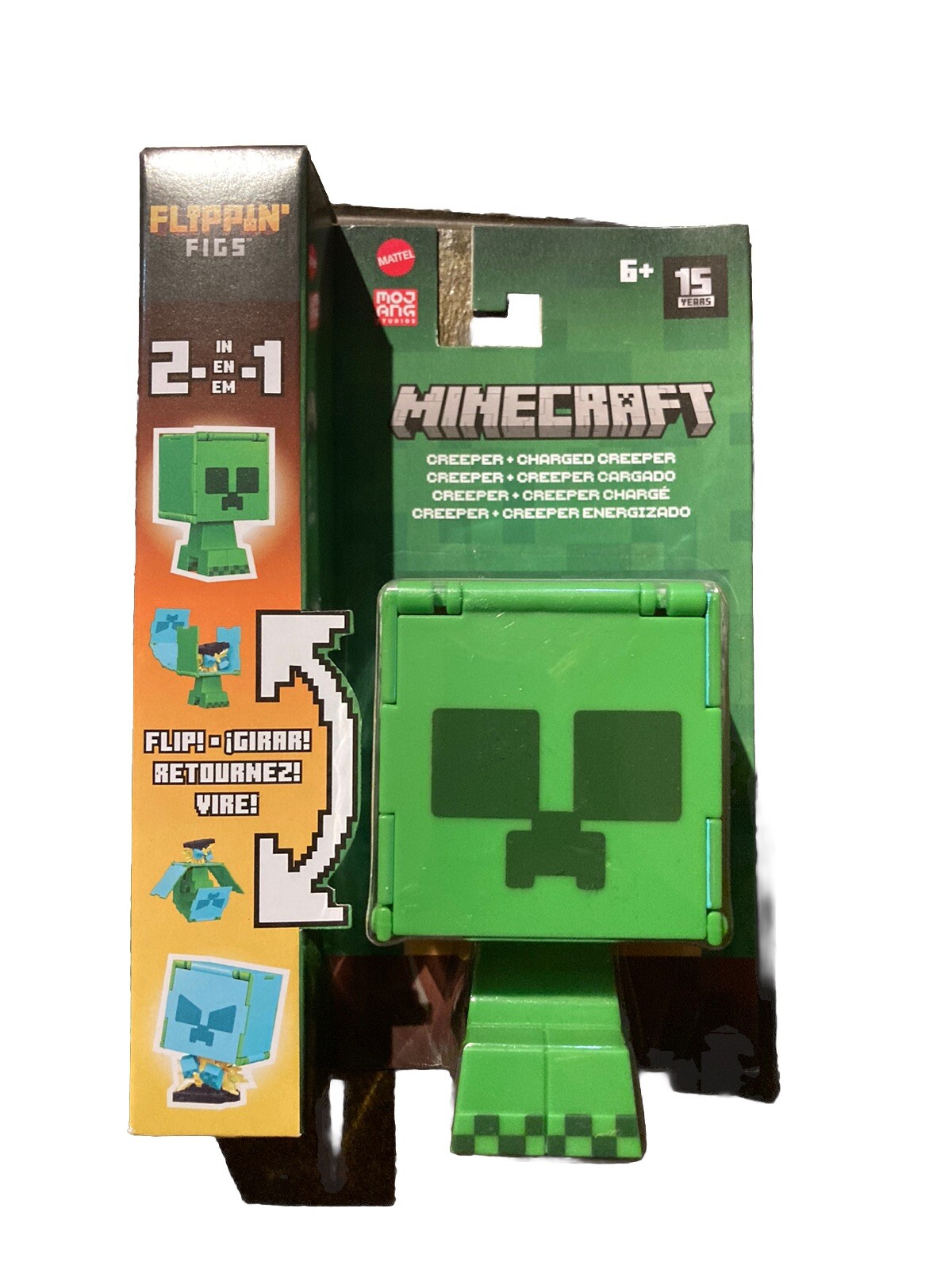 Minecraft Flippin’ Figs 2 in 1 Creeper & Charged Creeper NEW 6+