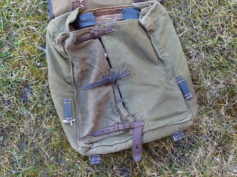 RARE blue-white German WW2 M39 "Pony fur" backpack Wehrmacht Tornister ...