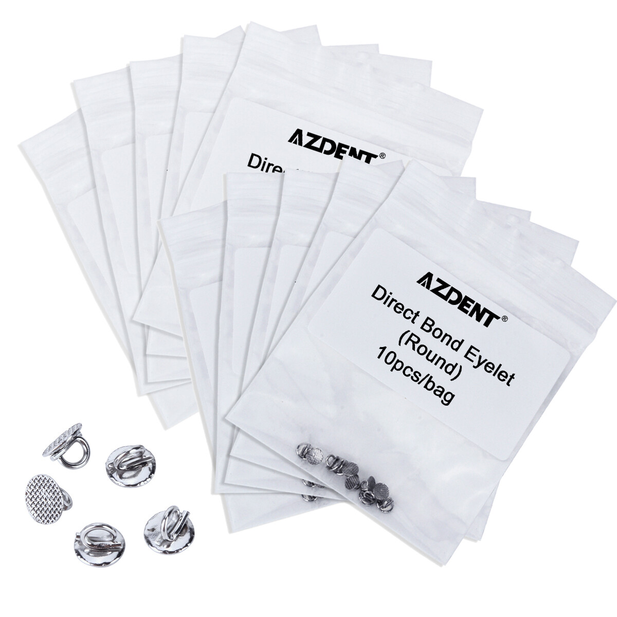 50pcs Dental Orthodontic Direct Bond Eyelets Round Crimpable Hook ...