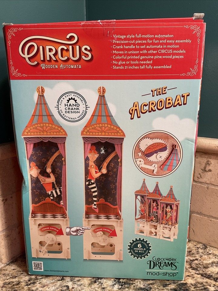 NEW Clockwork Dreams Circus THE ACROBAT Wooden Automata Hand Crank ...