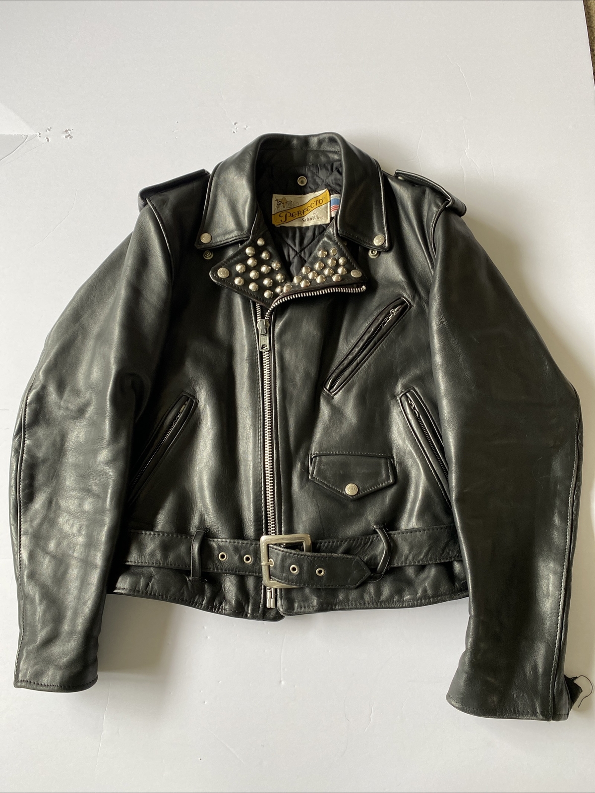 Schott Perfecto Motorcycle Jacket Mens Black Leather … - Gem