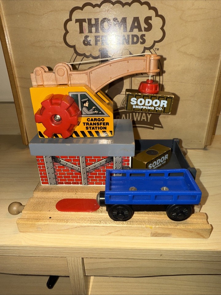 SODOR CRANE Cargo TRANSFER ! THOMAS FRIENDS TRAIN WOODEN RAILWAY ...