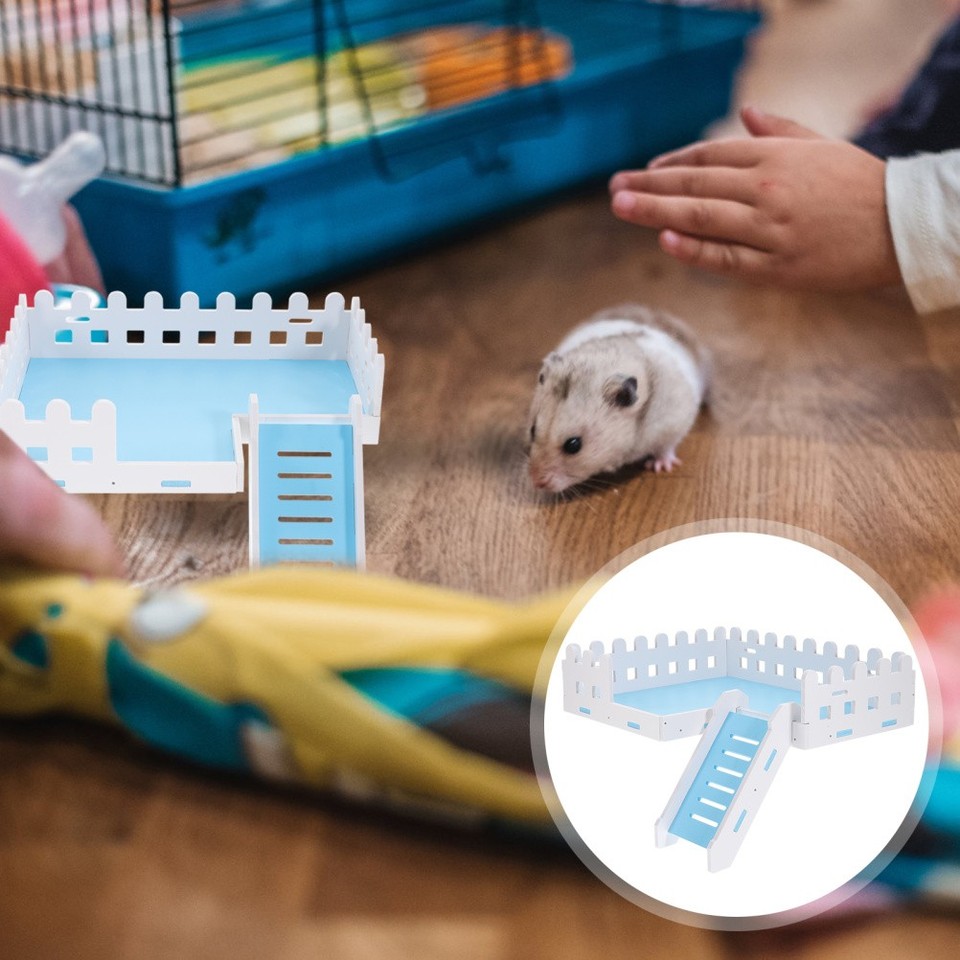 Small Pet Cage Accessories Squirrel Ladder and Platform Playing Toy ...