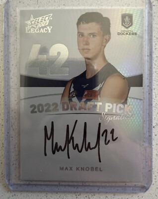 2023 AFL Select Legacy Platinum Draft Pick Signature Max Knobel Freo ...