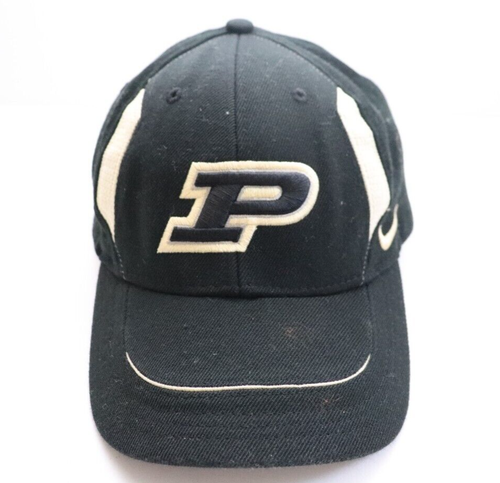 Vintage Purdue University Boilermakers Nike Hat Cap Black Gold Cotton ...
