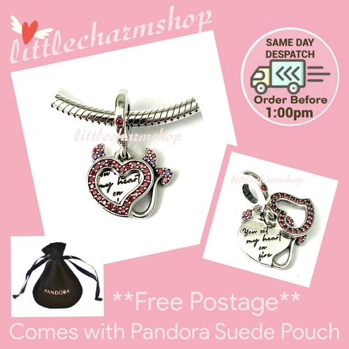 NEW Authentic Genuine PANDORA Devil Heart Double Dangle Charm ...