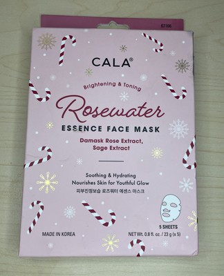 CALA Brightening & Toning Rosewater Essence Facial Mask Sheets Pack Of ...
