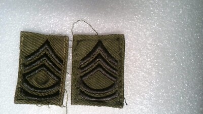 MILITARY PATCH SEW ON RANK SET OF 2 PULLED OFF UNIFORMS OD SERGEANT FIRST CLASS | eBay