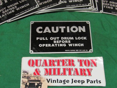 Jeep Military Dodge M37 M35 M715 Winch caution Plate NOS (P104) | eBay