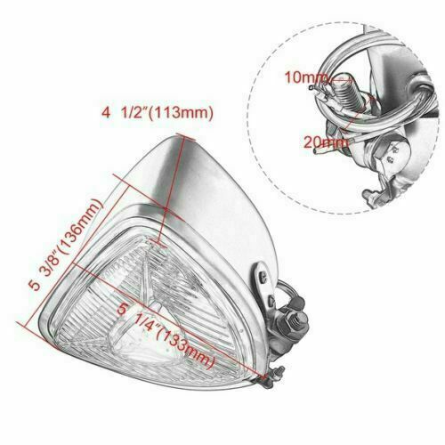 Amber Triangle Headlight Lamp For Motorcycle Chopper Bobber Harley ...