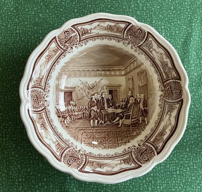 J & G Meakin Americana Brown Ironstone Serving Bowl Declaration of ...