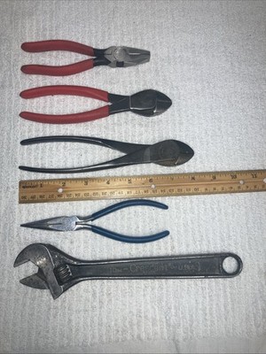 Vintage Lot of 5 Crescent Tools, Pliers, Side Cutters, Adjustable ...