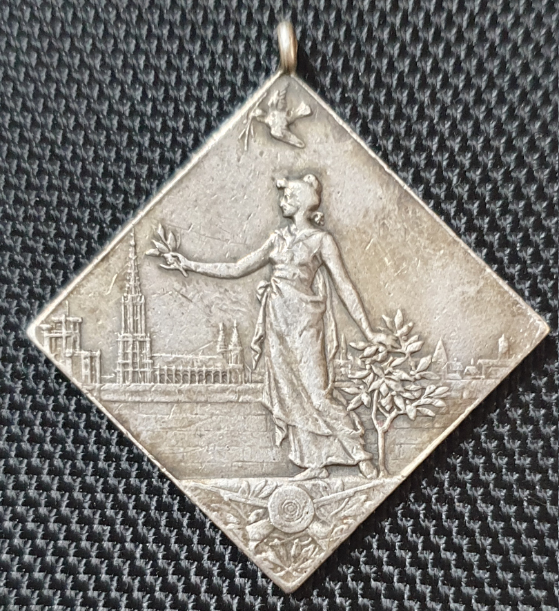 Ulm Germany 1907 Shooting Medal Klippe Silver City View Jaeger ...