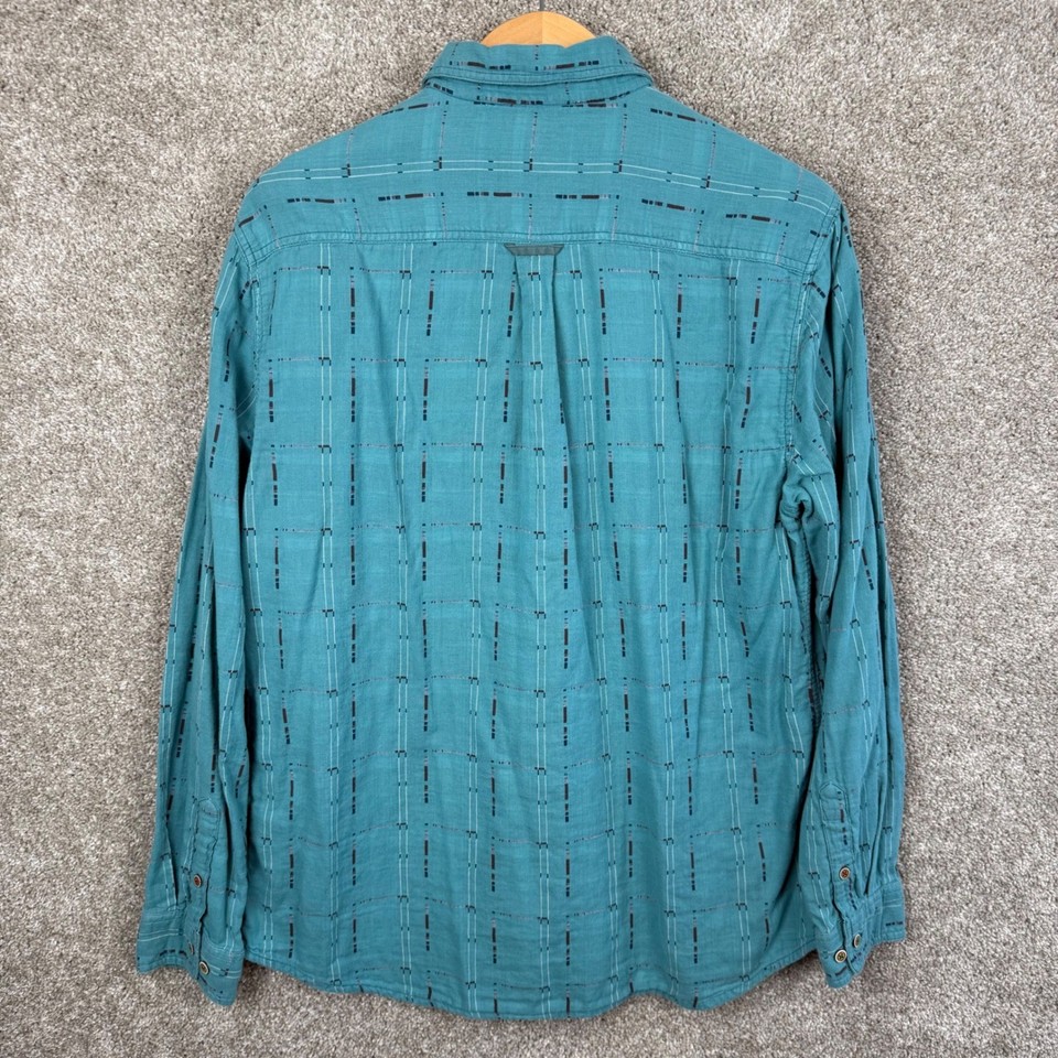 Carbon 2 Cobalt Mens Medium Tall Teal Double Layer Button Long Sleeve ...