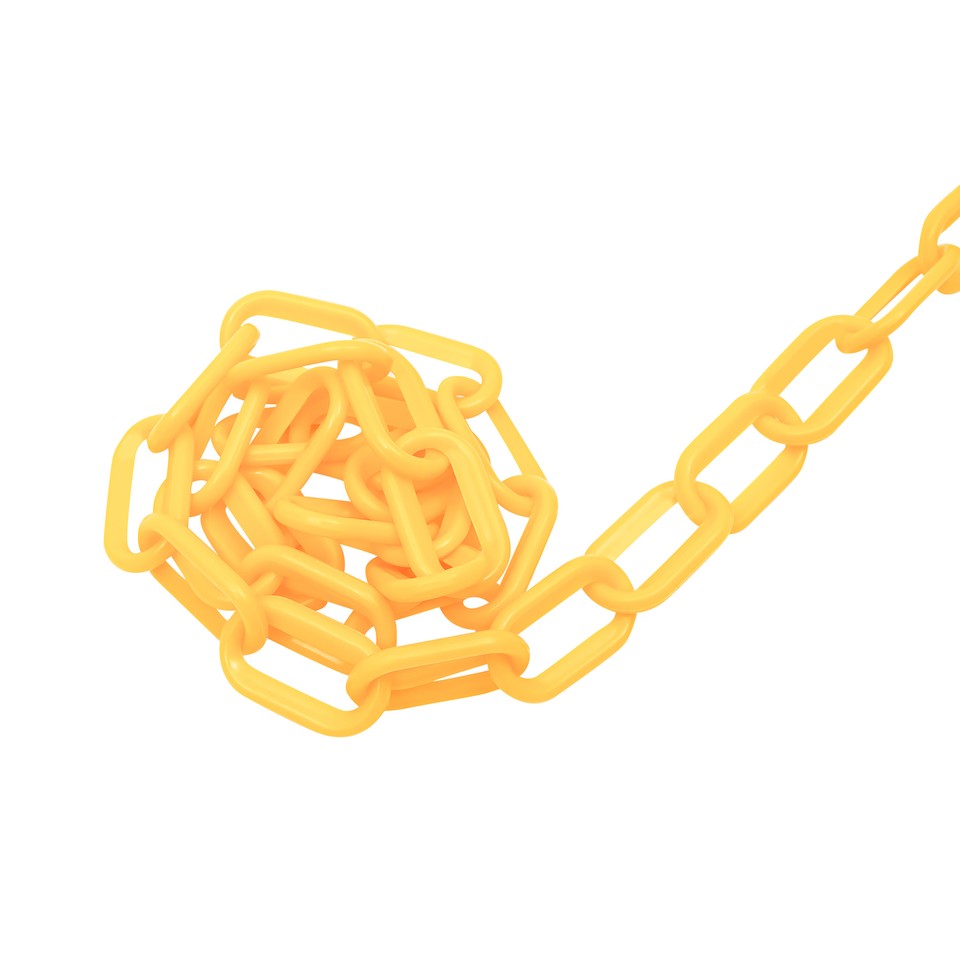 200ft Plastic Barrier Chain Yellow Chain Safety Chain Barrier Fits ...