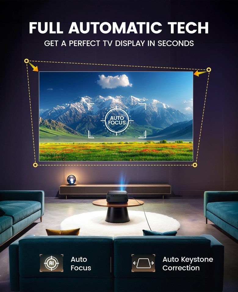 [Auto Focus/4K Support] Projector with WiFi 6 and Bluetooth 5.2, 700ANSI Nati... | eBay
