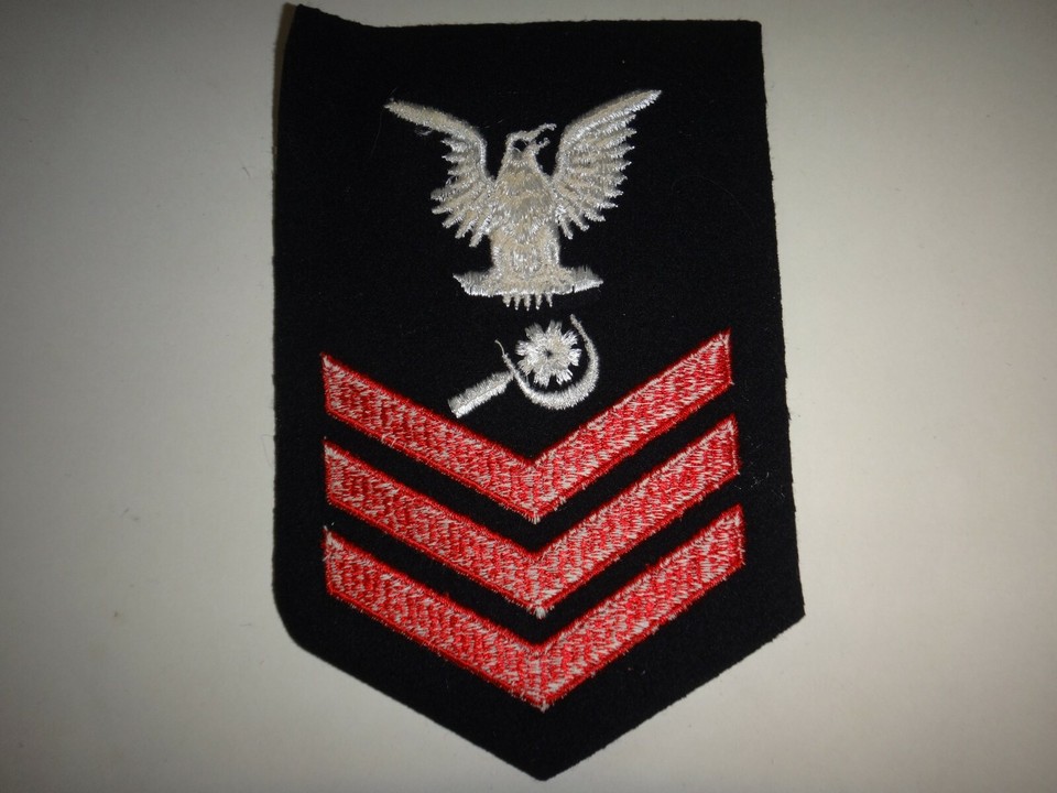 US Navy Petty Officer 1st Class PO1 Large Chevron w/ MACHINERY ...