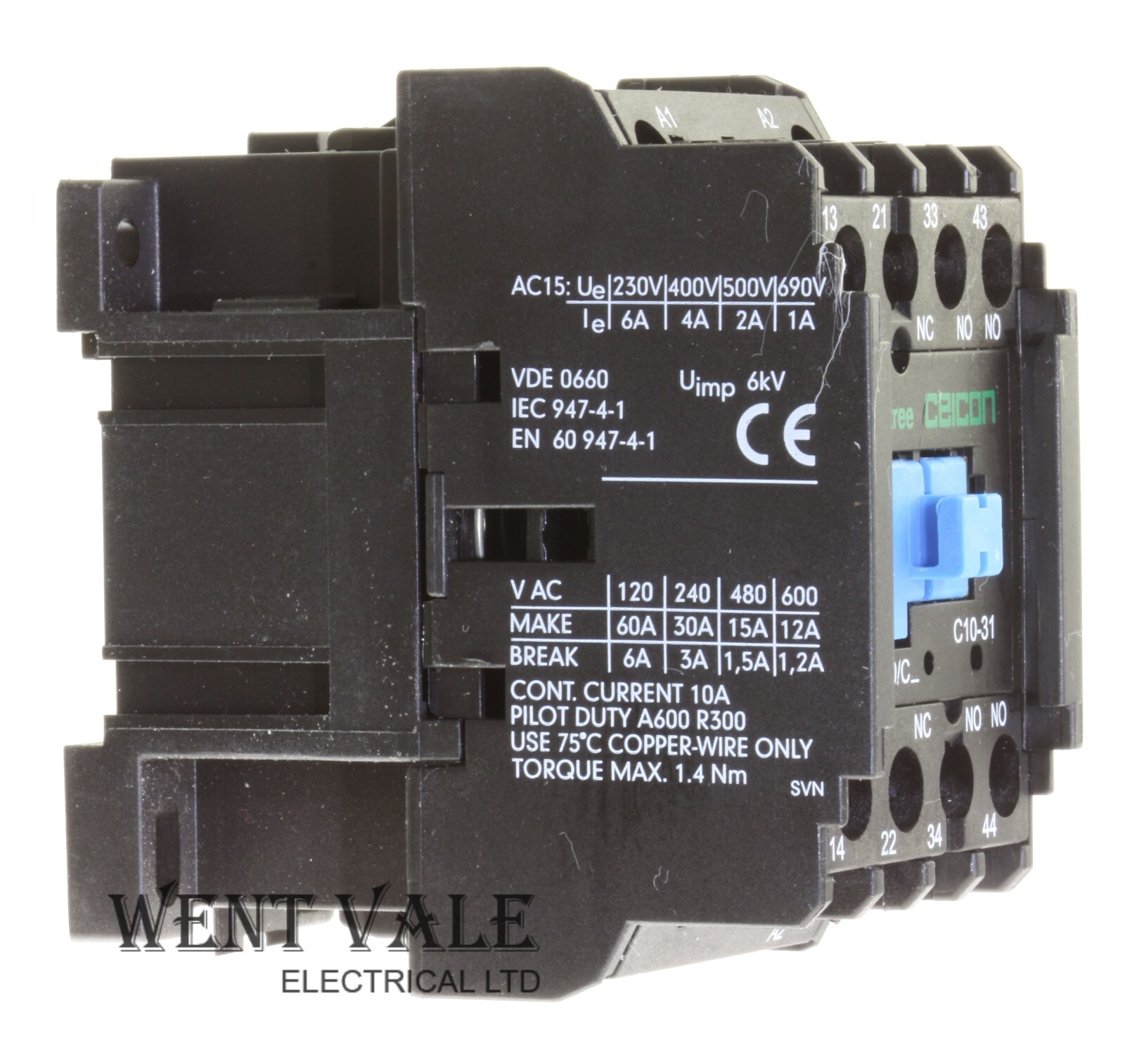 Crabtree Ceicon 53600/CJ 10a 4 Pole Relay with 3 N/O & 1 N/C Contacts ...
