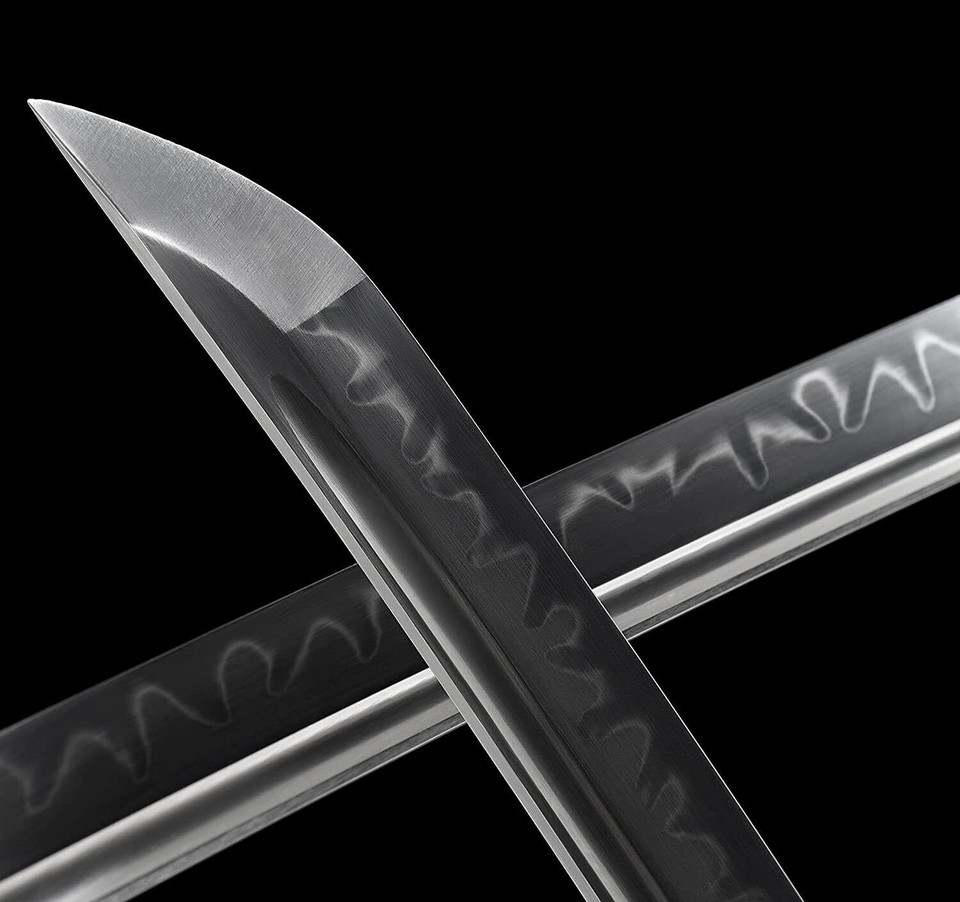 Full Tang Samurai Katana Sword Clay Tempered T10 Steel Razor Sharp ...