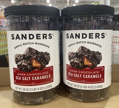 2 Packs Sanders Dark Chocolate Sea Salt Caramels Fine Chocolates 36 oz ...