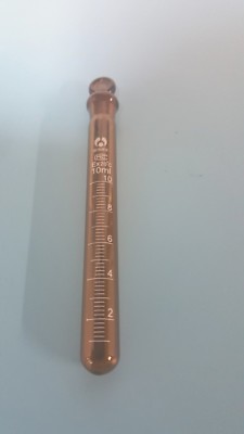 Lab amber TEST TUBE with glass stopper cap scale line 20ml ( a set of 5 ...