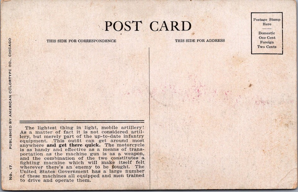 Motor Cycle Machine Gun Sidecar Brown Postcard | eBay