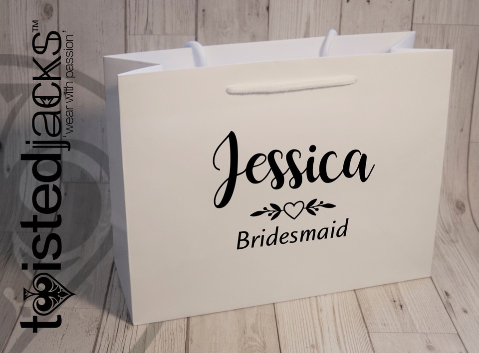 Large Luxury Personalised Wedding Gift Bag Bridesmaid Gift Bride Groom ...