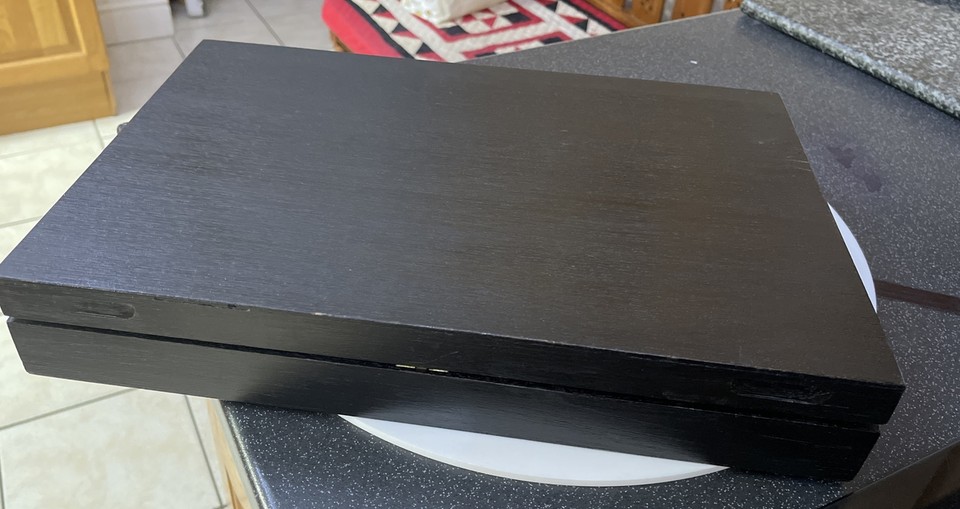 Vintage EMPTY Cutlery Canteen Box Dark Wood TONE Black Velour Interior ...