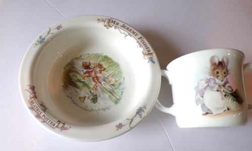 Vintage Beatrix Potter Cup and Bowl Royal Albert Hunca Hunca Mouse ...