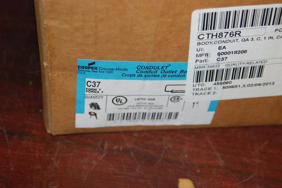 Cooper, Crouse Hinds, C37, 1", Form 7, Box of 9, NEW in Box | eBay