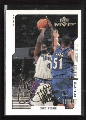 2000-01 Upper Deck MVP #145 Chris Webber Gold Script #/100 Sacramento Kings (JB) | eBay