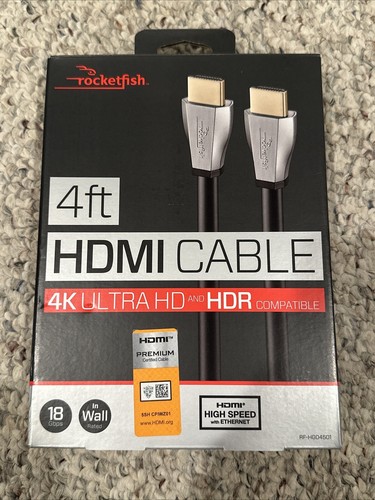 Rocketfish HDMI Cable 4 Feet 4K Ultra HD HDR Compatible | eBay
