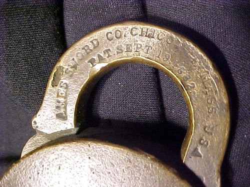 VINTAGE..LARGE AMES SWORD COMPANY PADLOCK ..YEAR 1882 ..BRASS LOCK | eBay