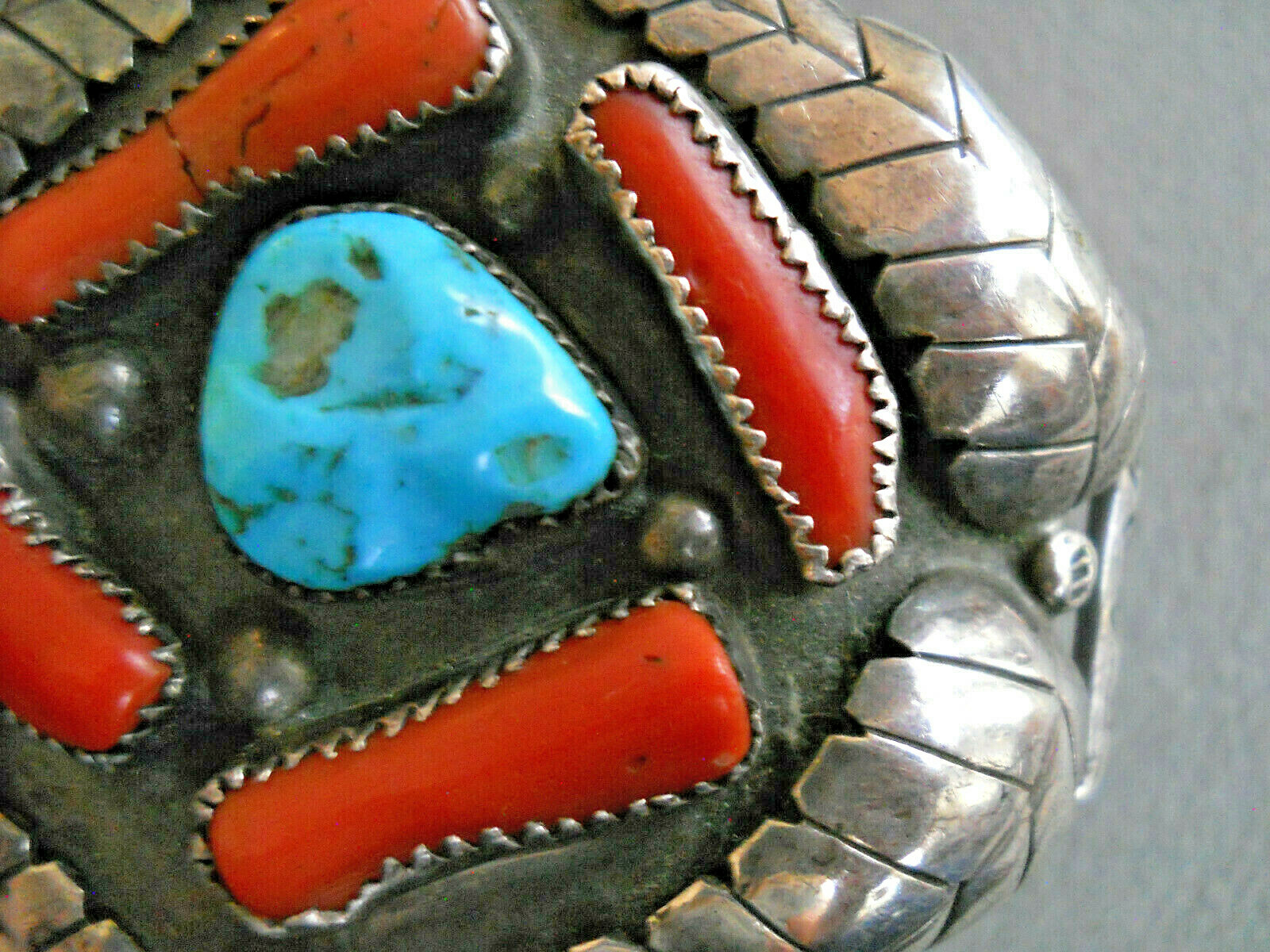Native American Indian Turquoise Branch Coral Sterlin… - Gem