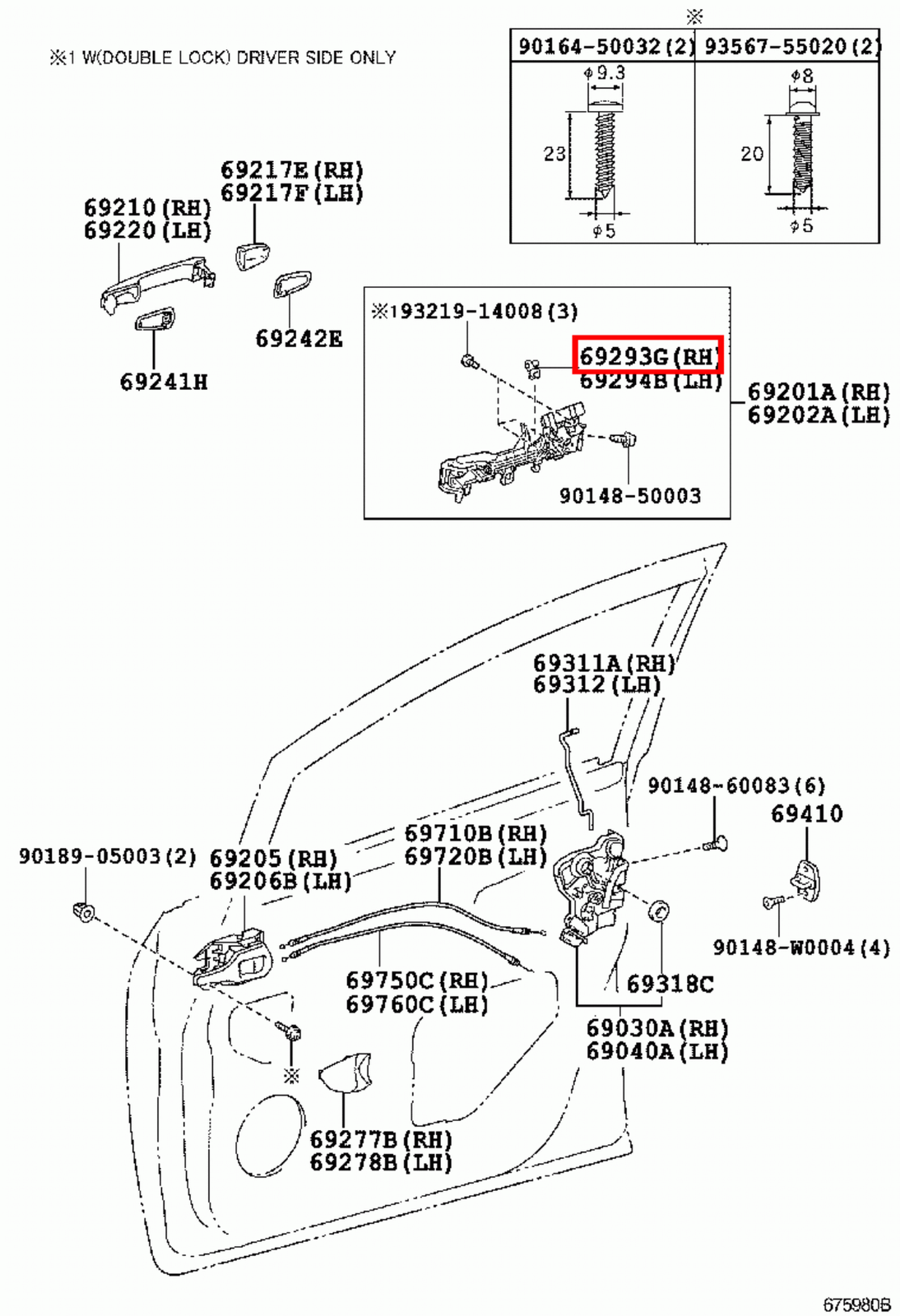 Genuine Lexus LX450 d VDJ201 LX570 URJ201 Front RH Outer Door Handle ...