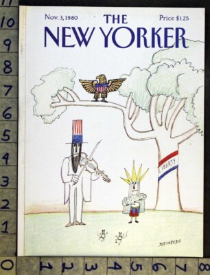 1980 PATRIOTIC LIBERTY UNCLE SAM SAUL STEINBERG ARTIST NEW YORKER COVER ...