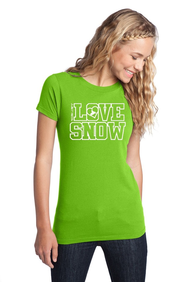 LOVE SNOW TEE SHIRT TOP WOMEN GIRL SLED SNOWMOBILE SNOCROSS ARCTIC CAT ...