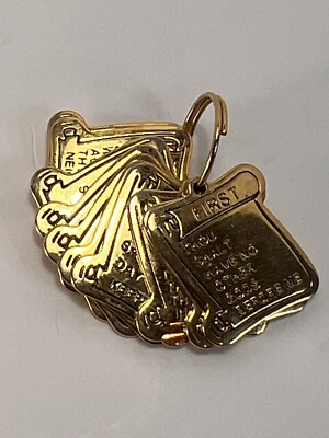 10 Commandments Gold Tone Religious Christian Bible Charms Spiritual ...