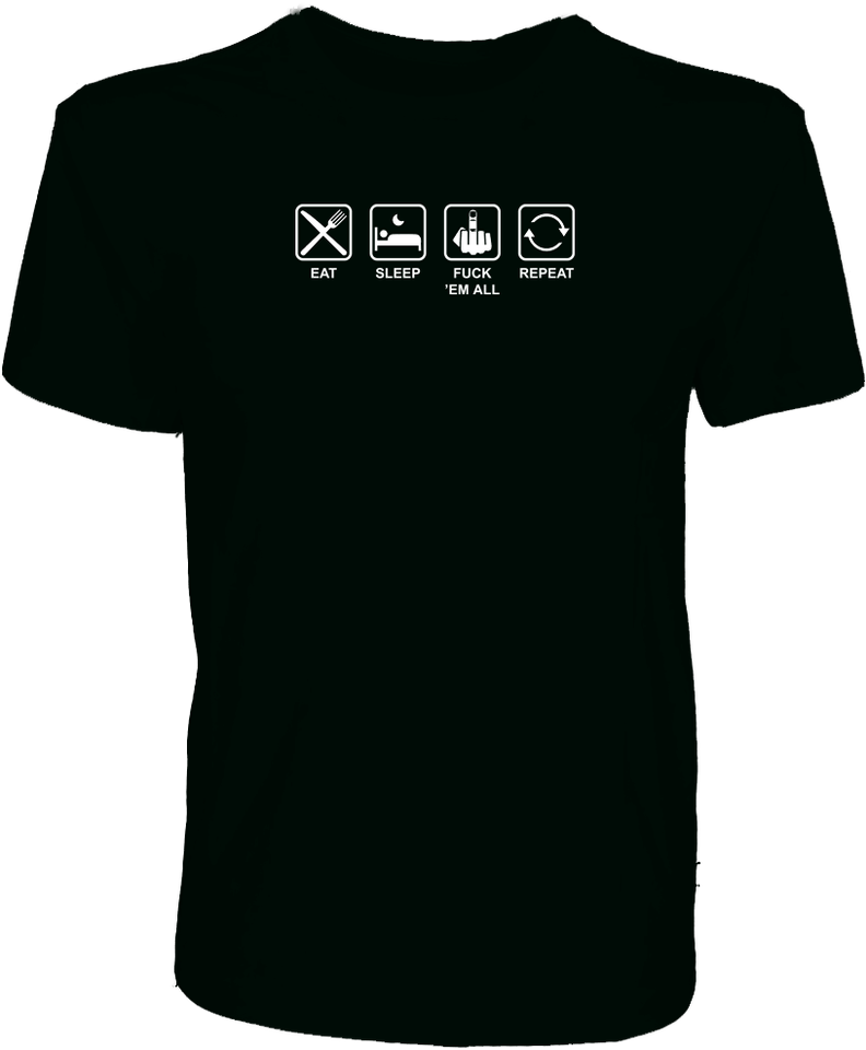 Eat Sleep F Ck Em All Repeat Funny Offensive Rude Quality 100 Cotton