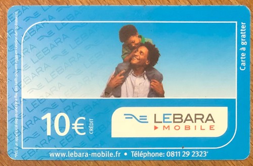 LEBARA MOBILE RECHARGE GSM PREPAYÉE PREPAID SCHEDA TÉLÉCARTE PHONE CARD ...