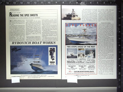 1986 2) ADVERTISEMENT lot for Rybovich Rybo Runner 30 sport fishing ...