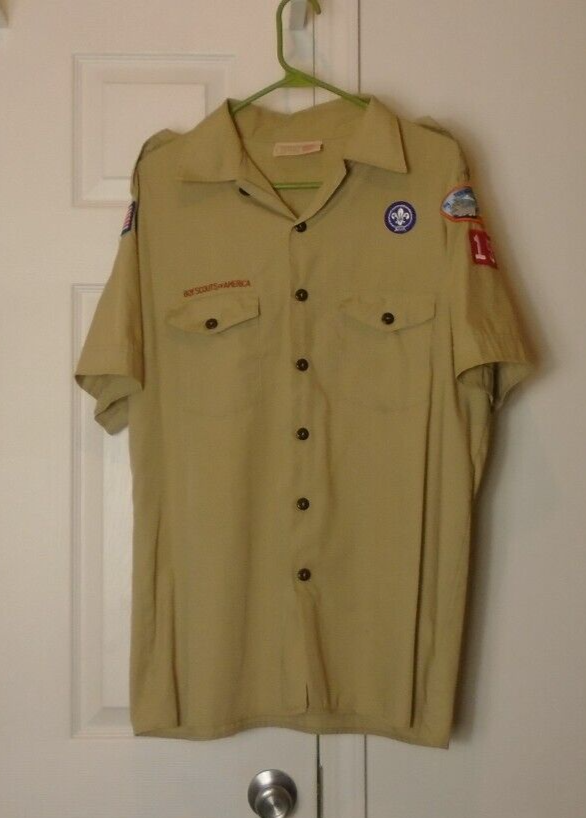 BSA Boy Scouts Of America Vintage Khaki Tan Uniform Shirt sz 16-16.5 | eBay